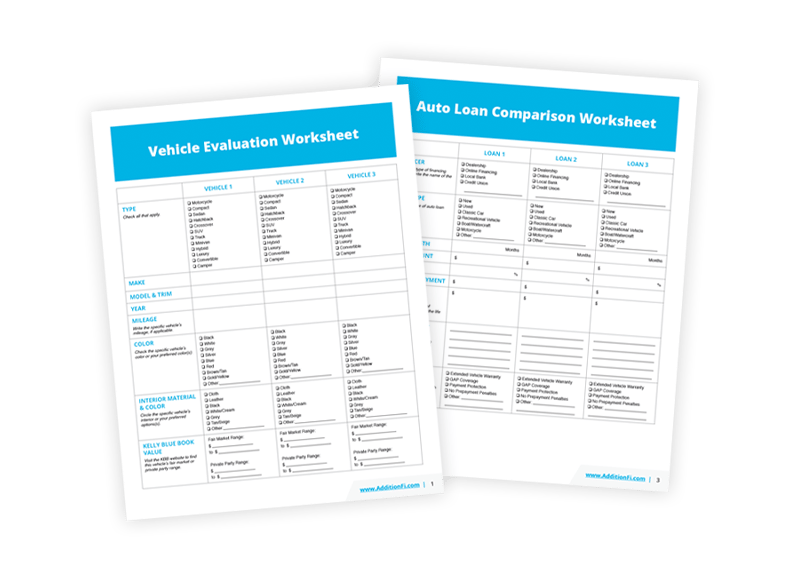 The Vehicle Evaluation & Auto Loan Comparison Worksheet