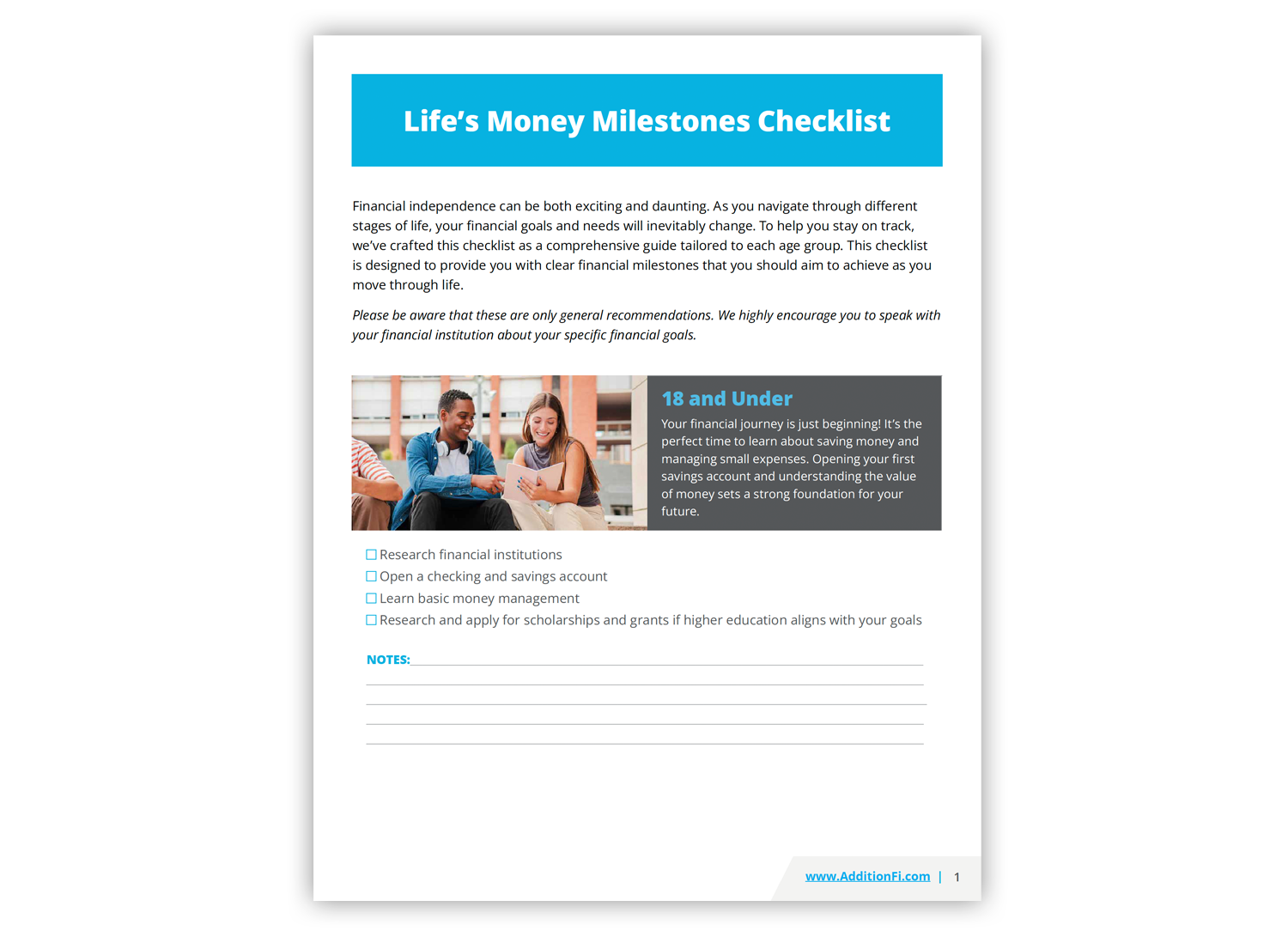 Life's Money Milestones Checklist | Addition Financial