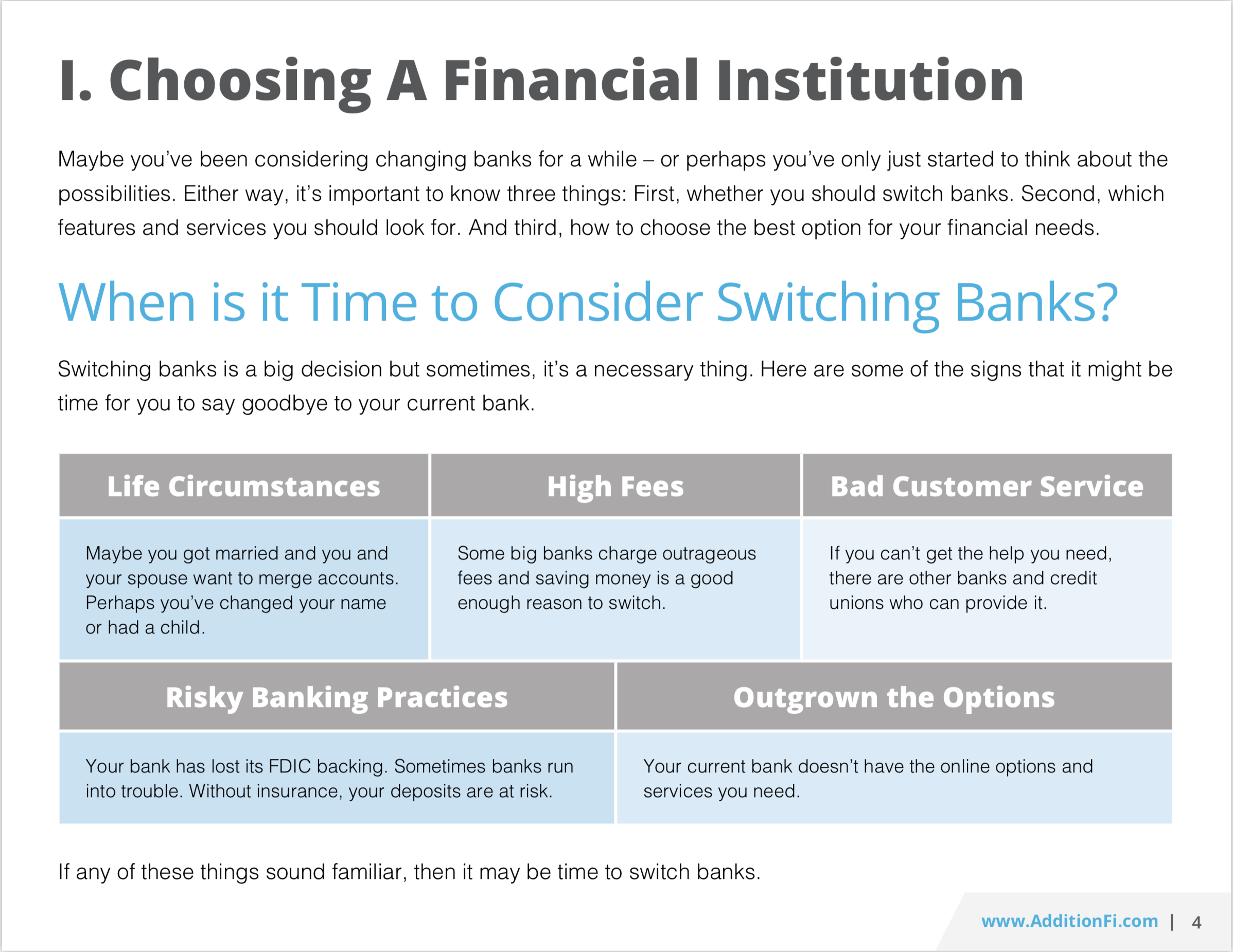 The Definitive Checklist for Choosing and Switching Financial Institutions
